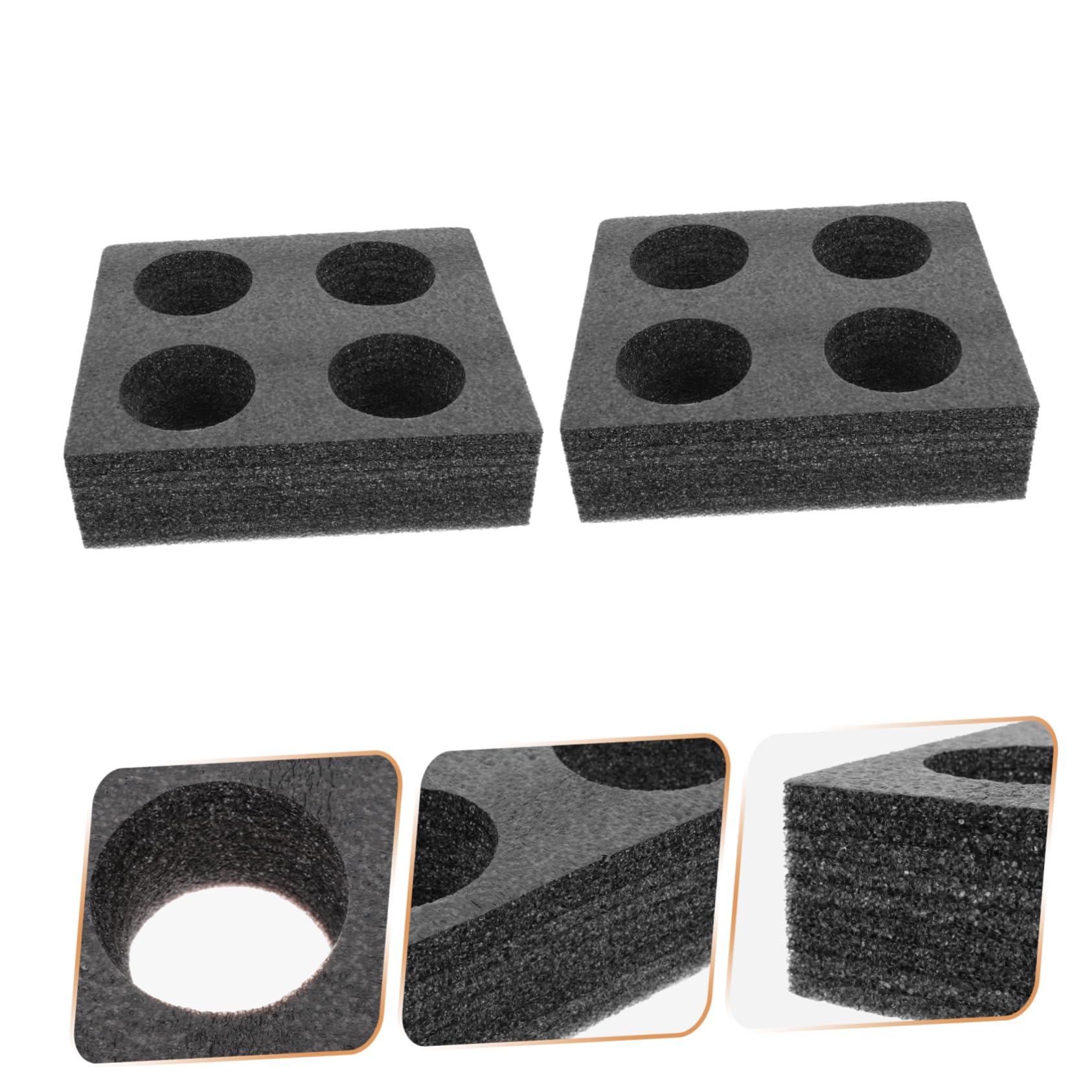 SOLUSTRE 2pcs 4 Hole Cup Holder Travel Metal Cup Milk Tea Pearl Cotton