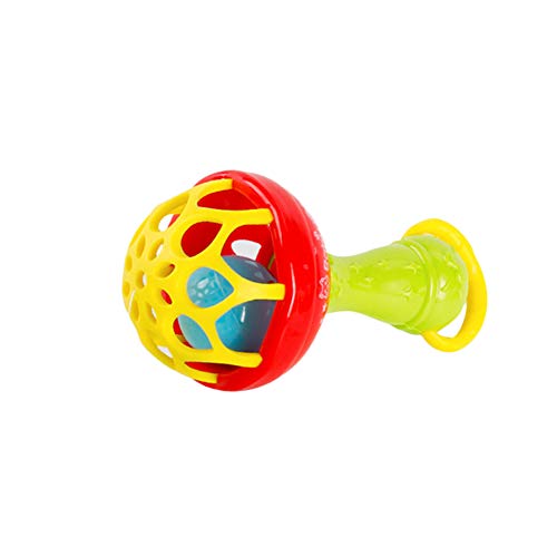 Rattle Toy for 0-1 Year Old Baby,Intelligence Grasping Gums Hand Bell Sound Funny Birthday Gift - Random Color