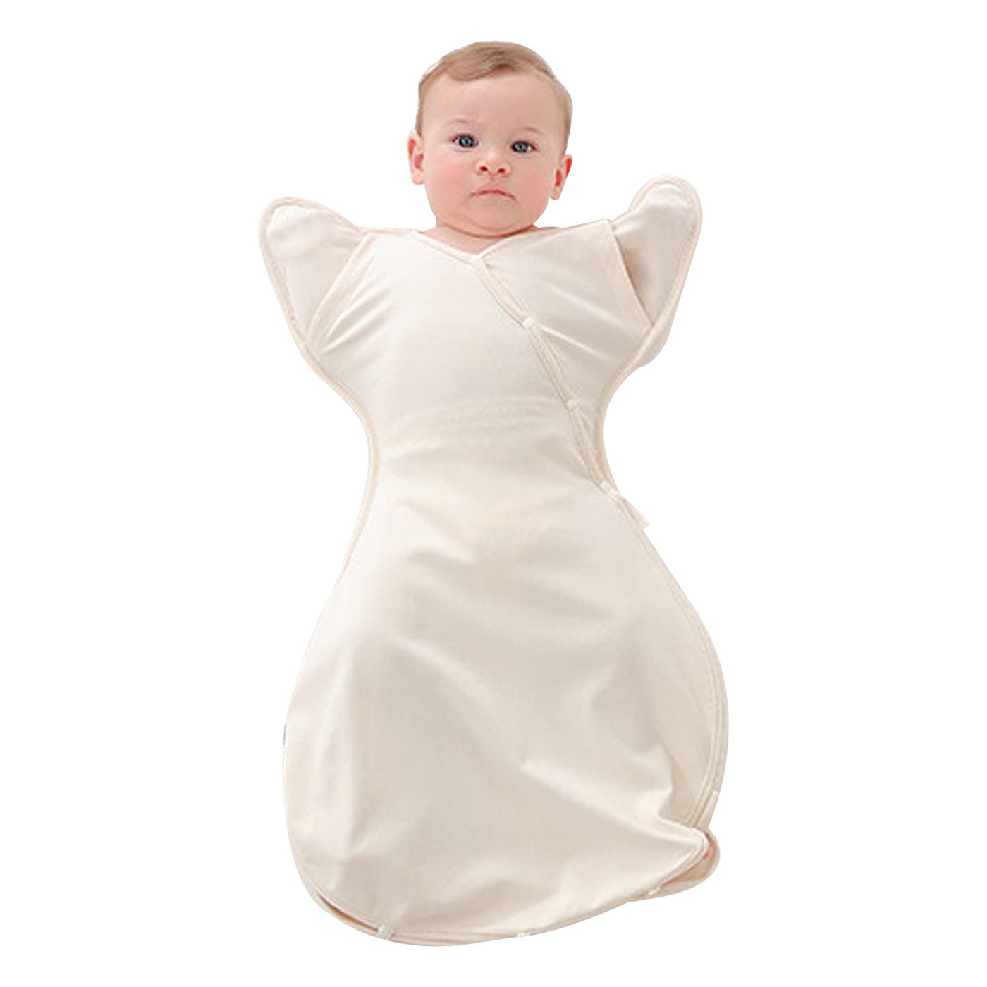 ZIGJOY Newborn Cotton Swaddle Blanket Baby Sleep Sack with Adjustable Sleeves Wearable Blanket with Two-Way Zipper for Baby 3-6 Months,Yellow