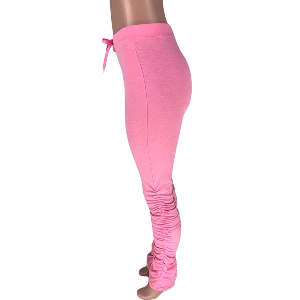 Women's Run Workout Joggers Pants Gradient Yoga Sport Stacked Leggings Womens Plus Size Casual Pants Suits for Wedding Pink
