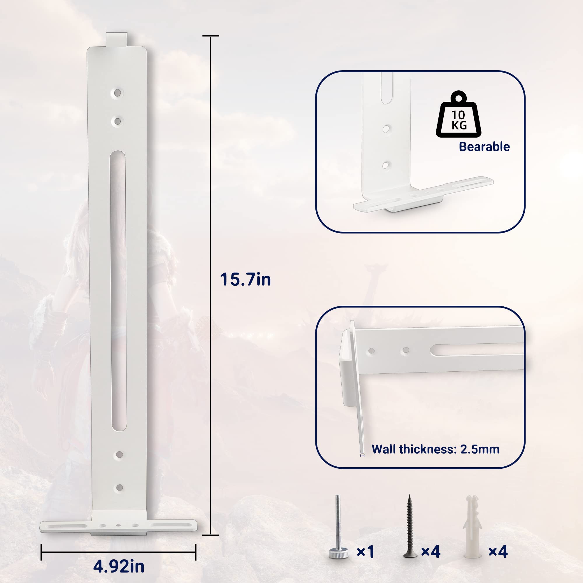 Xahpower Wall Mount for PS5, Steel Wall Mount for Playstation 5 Disc and Digital Versions (White)
