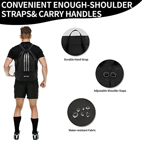 ONTYZZ Drawstring Sports Backpack Soccer Backpack Gym Bag Backpack Multifunctional Bag with Shoe Compartment Yoga Swim Beach Bag with Dry-wet Separate