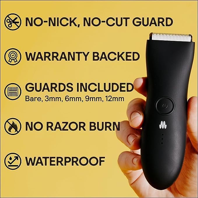 The Maintenance Package by Meridian: Includes Men’s Waterproof Electric Below-The-Belt Trimmer (Sage), 2 Replacement Blades, and The Spray (50 mL)