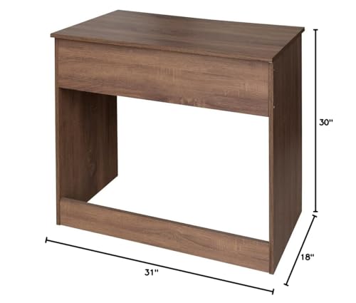 PATAWFFF Home Office Desks Full Wooden Computer Desk with 1 Drawer and 1 Keyboard Tray (Walnut) Home Furniture Office Desks/Work Surfaces