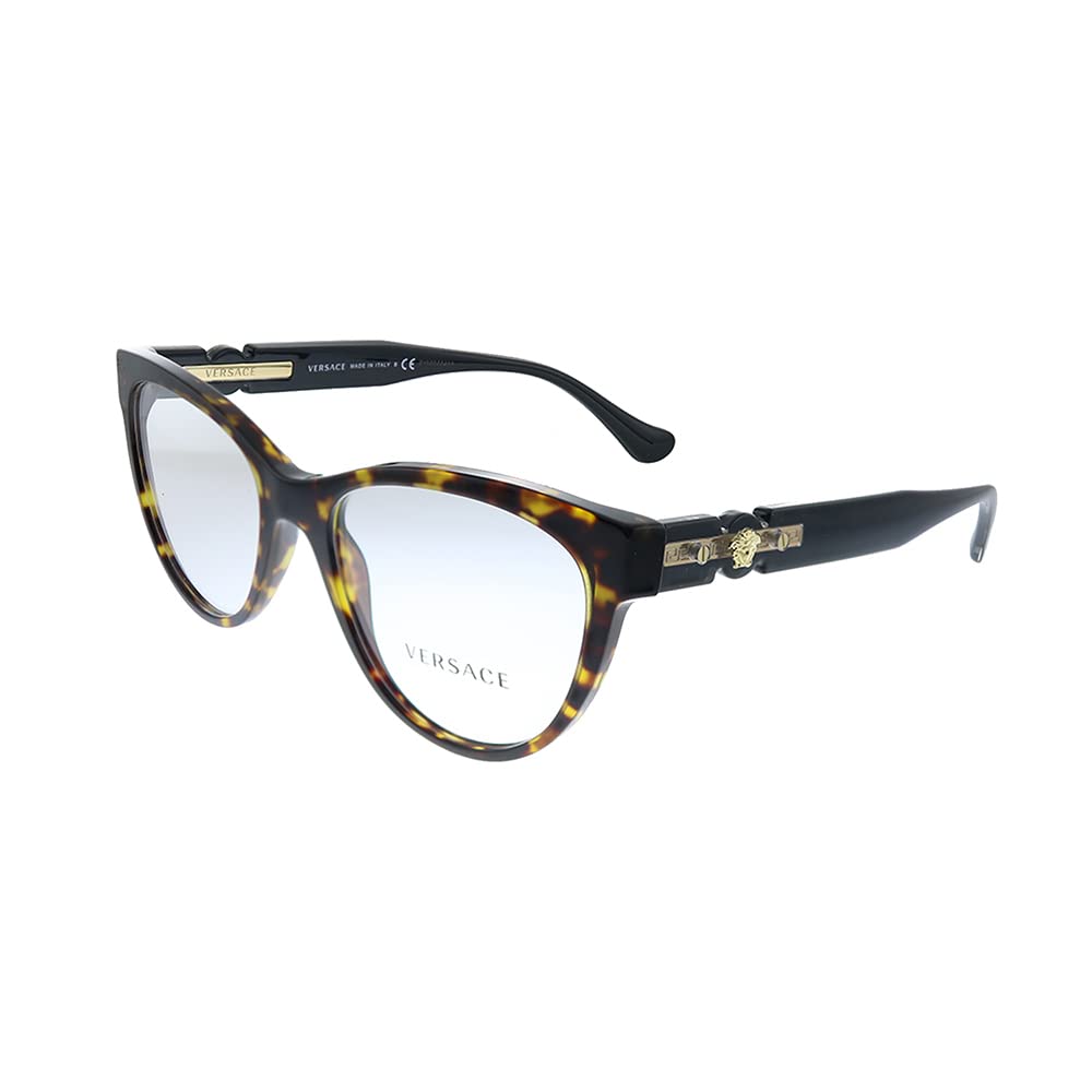 Versace VE 3304 108 Havana Plastic Cat-Eye Eyeglasses 51mm