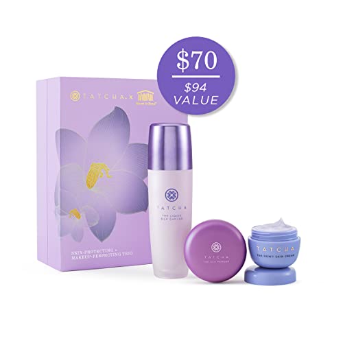 Tatcha Skin Protecting + Makeup Perfecting Trio: Liquid Silk Canvas, Dewy Skin Cream & The Silk Powder