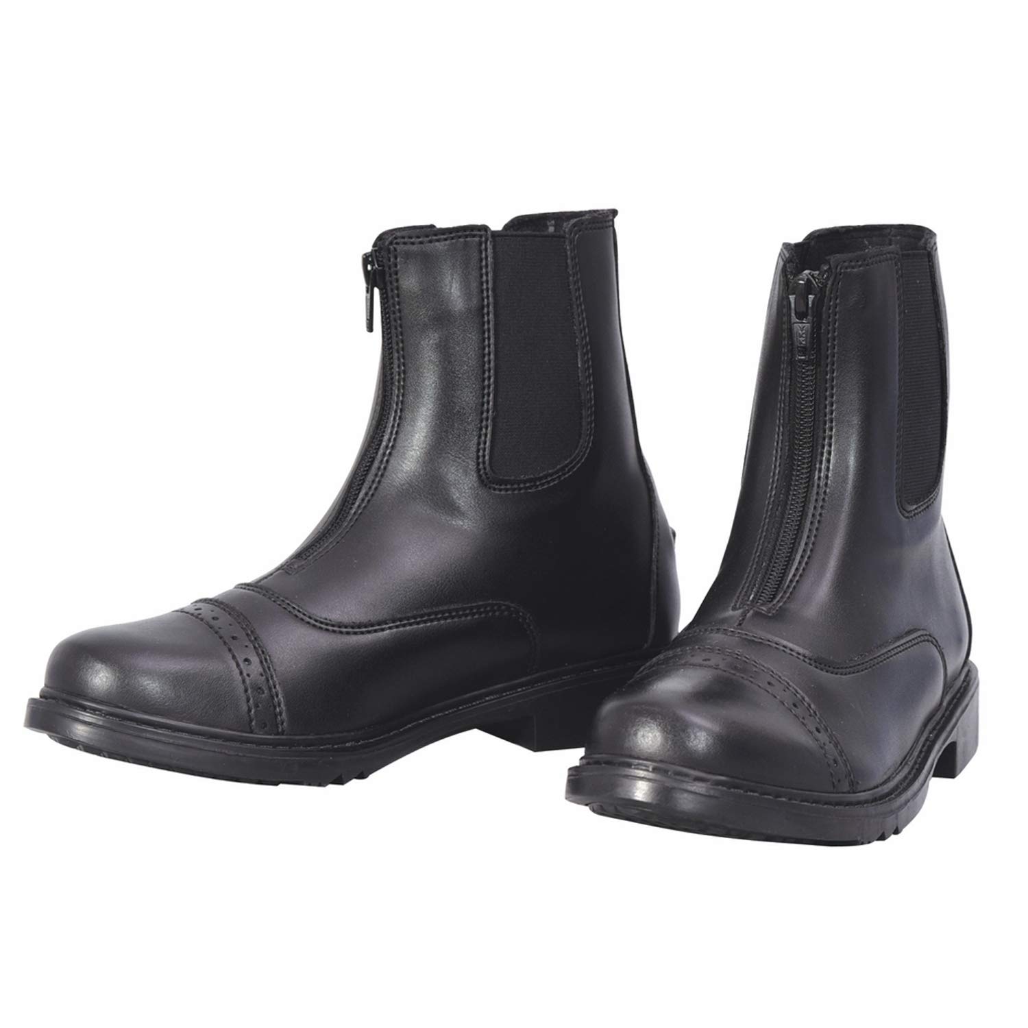 TuffRider Ladies Starter Front Zip Paddock Boots - Black - 9 - Wide