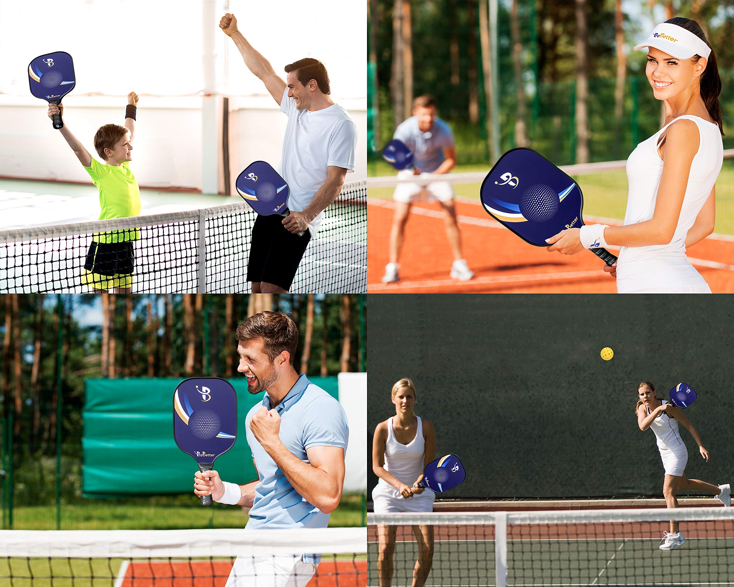 ProBetter Pickleball Paddle - USAPA Approved - Graphite Face Honeycomb Core - Edge Guard - Pickleball Racket Cover - Premium Cushion Grip Provides Perfect Balance Power Control for All Players