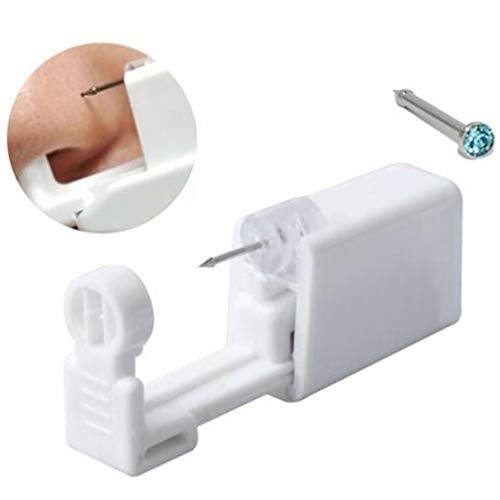 SONGLIN Disposable Painless Nose Nail Punching Gun Nose Piercing Puncture Tool Anti-Allergy,Blue