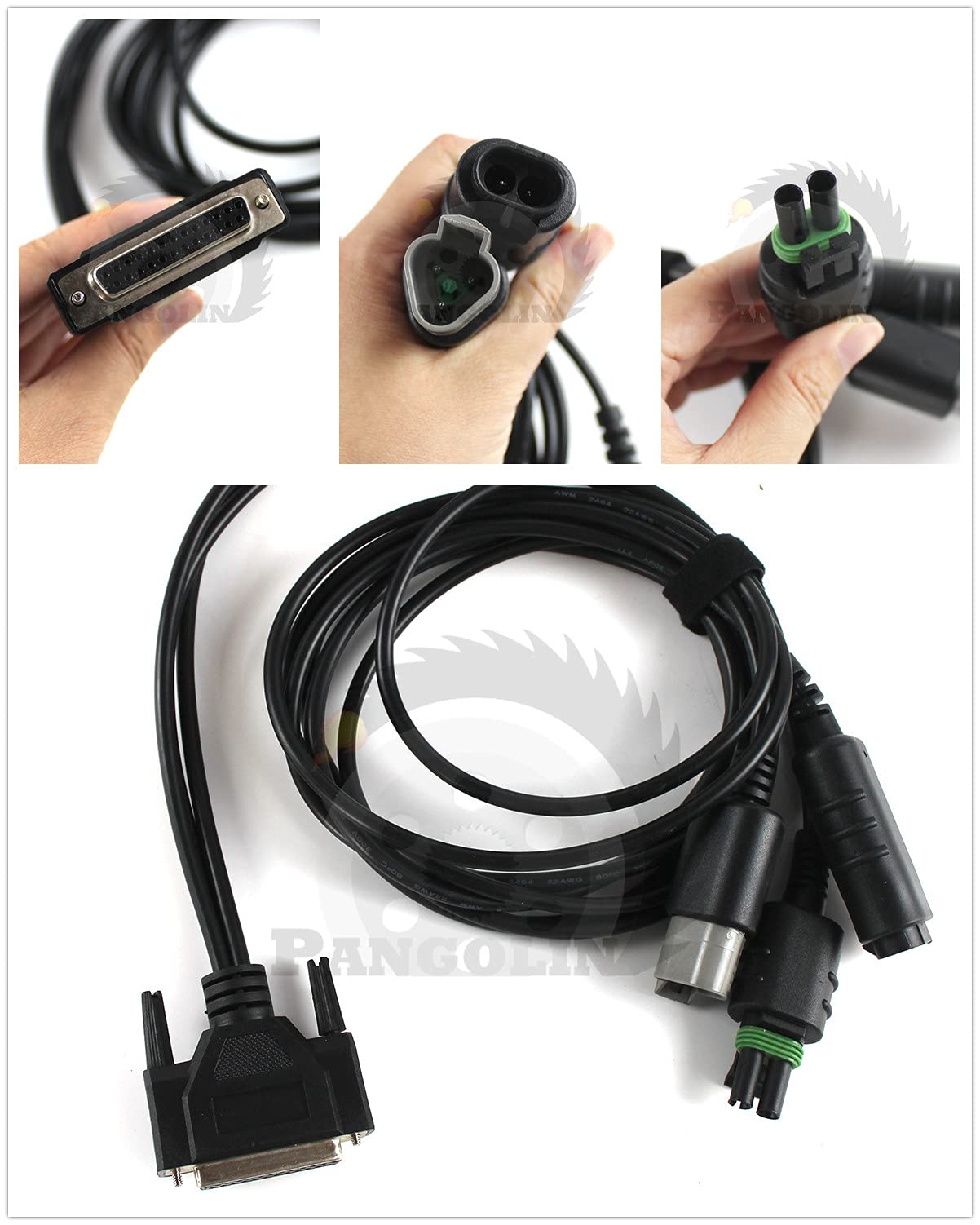 PANGOLIN 3165033 Inline 6 Data Link Adapter Diagnostic Tool for Cummins Diesel Engine Komatsu Excavator Aftermarket Parts Black