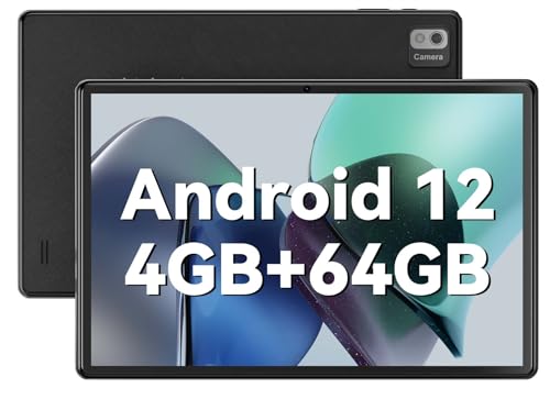 SGIN 10 Inch Tablet with Octa-Core 2.0Ghz Processor, 4GB RAM 64GB ROM Android 12 Tablets with 1280 * 800 IPS HD Display, 2MP+5MP Dual Camera, WiFi, Bluetooth 5.0, 6000mAh, GPS, Black