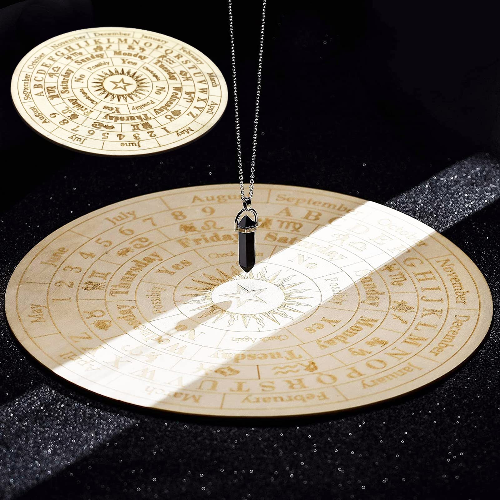 warkul Wooden Ouija Board Polished Burr-Free Divination Metaphysical Message Board for Home Wiccan Altar Board