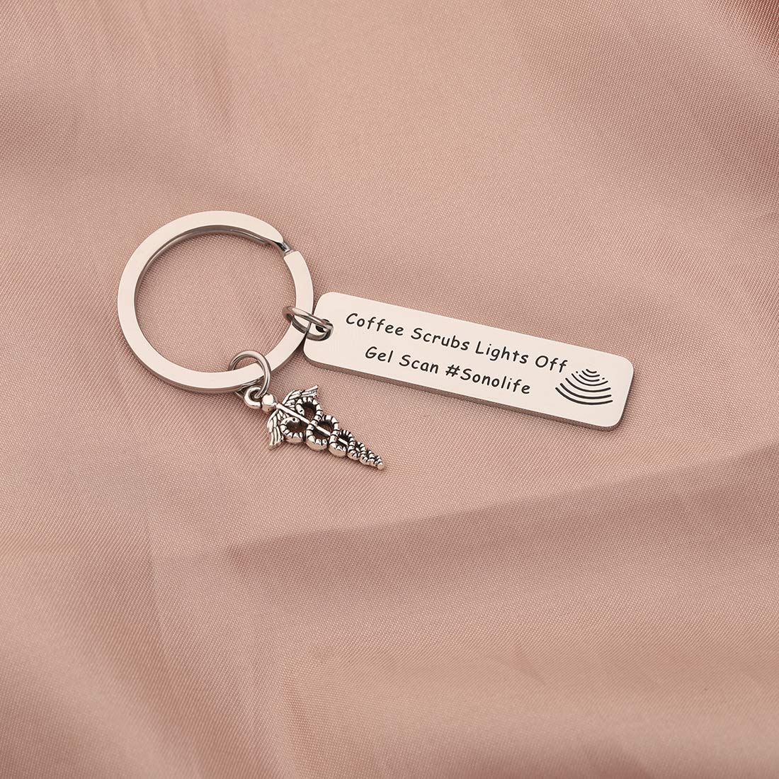 POTIY Sonographer Gift Sonographer Keychain Radiologist Keychian Coffee Scrubs Lights Off Gel Scan Keychain Radiology Technologist Gift for Medical Sonographer (Sonographer Keychain)