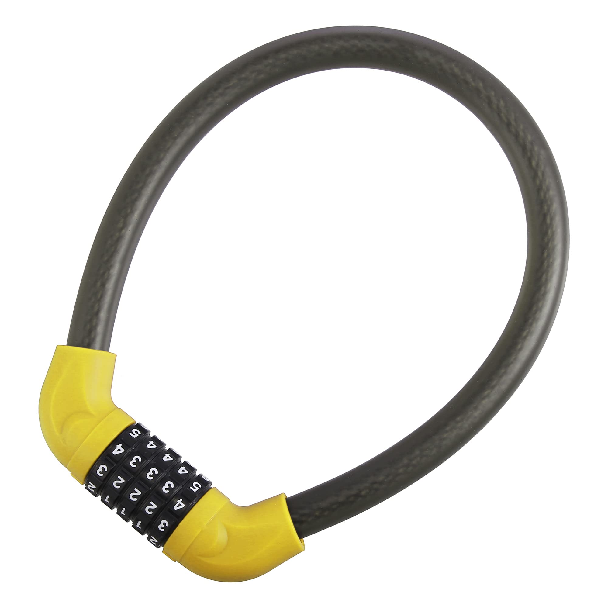 X AUTOHAUX 71cmx17mm Security Portable 5 Digit Resettable Combination Bike Cable Lock Yellow
