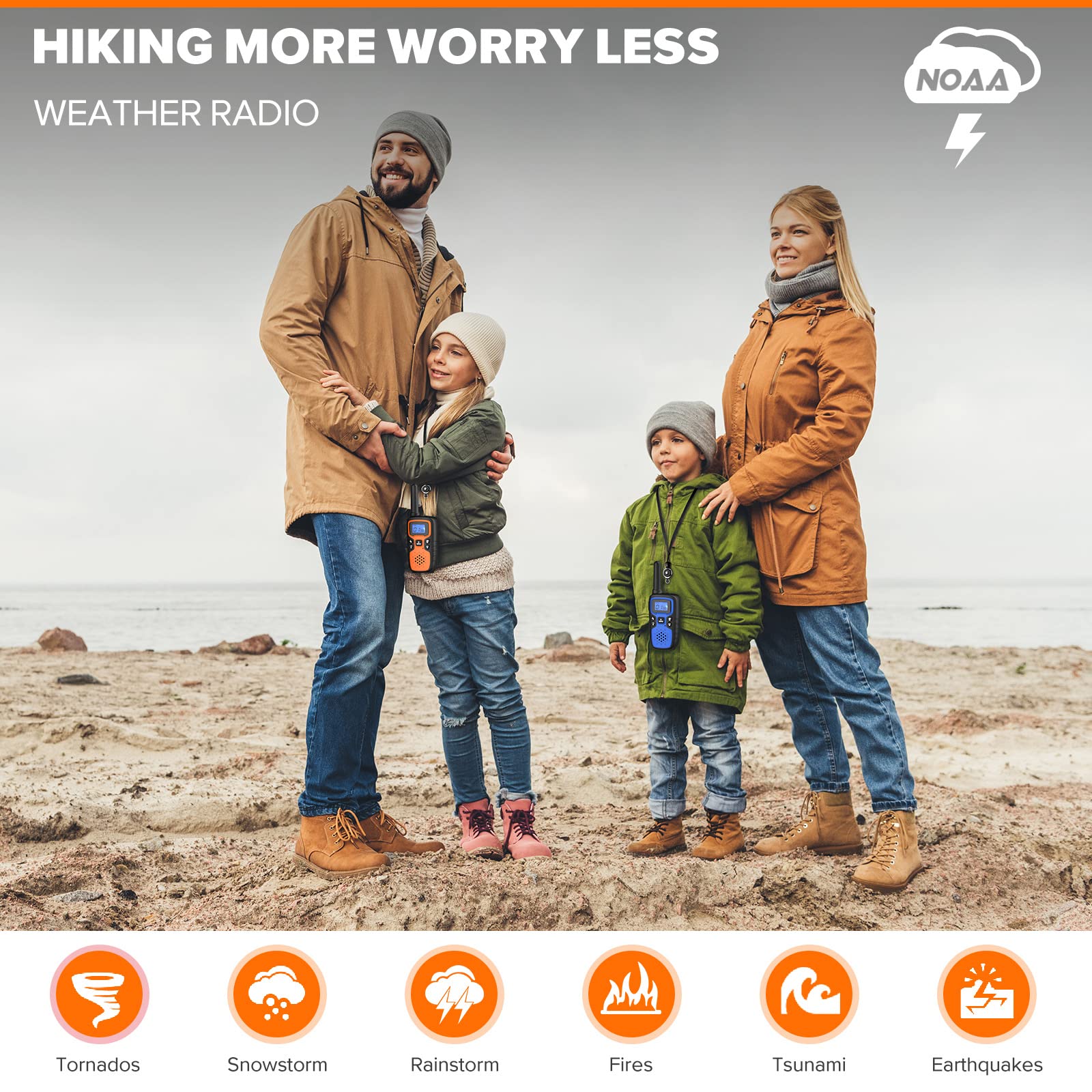 Wishouse Walkie Talkies for Kids Adults Family Long Range Rechargeable 7 Pack