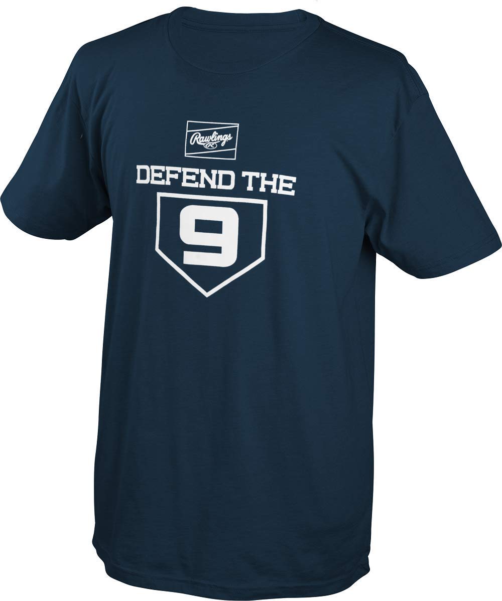 Rawlings "Defend The 9" Branded T-Shirt, Navy Blue, XX-Large
