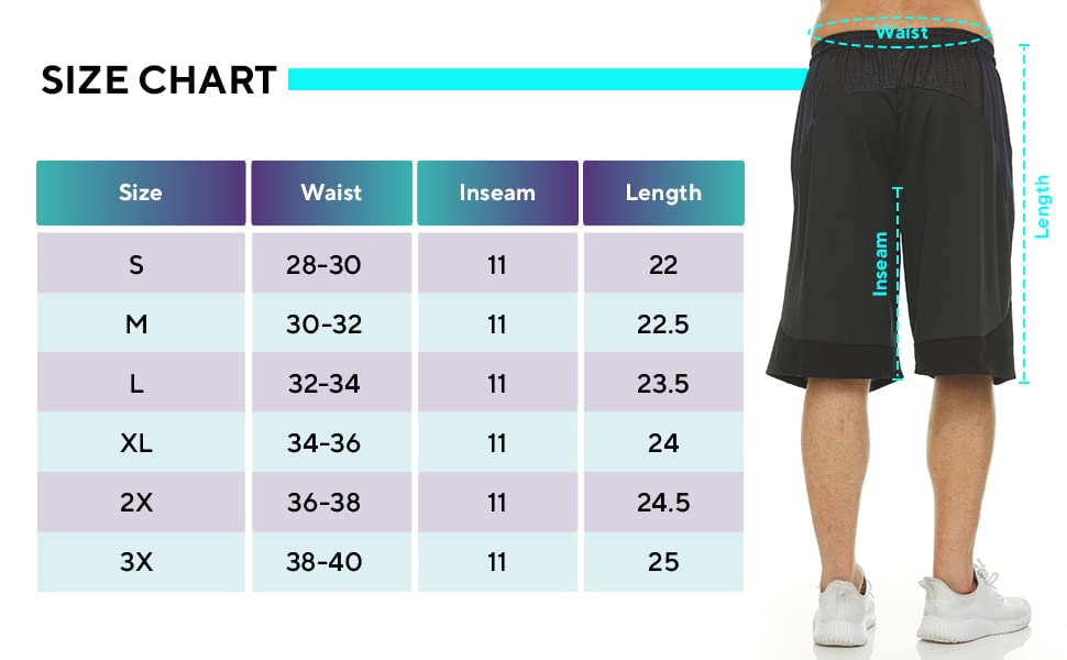 X Game Time- 4 Pack Basketball Shorts Men, Active Quick Dry Workout Men Shorts with Pockets and Elastic Waistband
