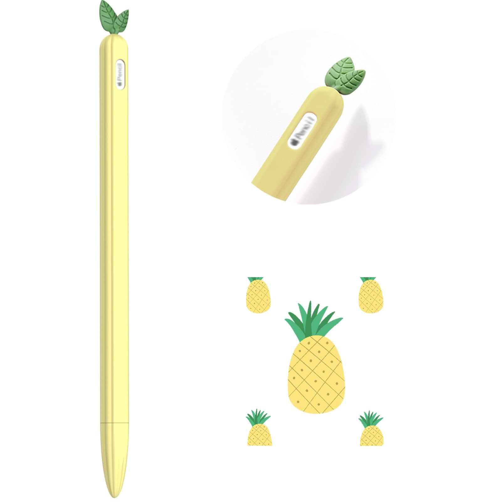WITOP Apple Pencil 2nd Generation Case,iPencil Case Sleeve Cute Fruit Design Silicone Soft Protective Cover Accessories Compatible with Apple Pencil 2nd Generation (Green)