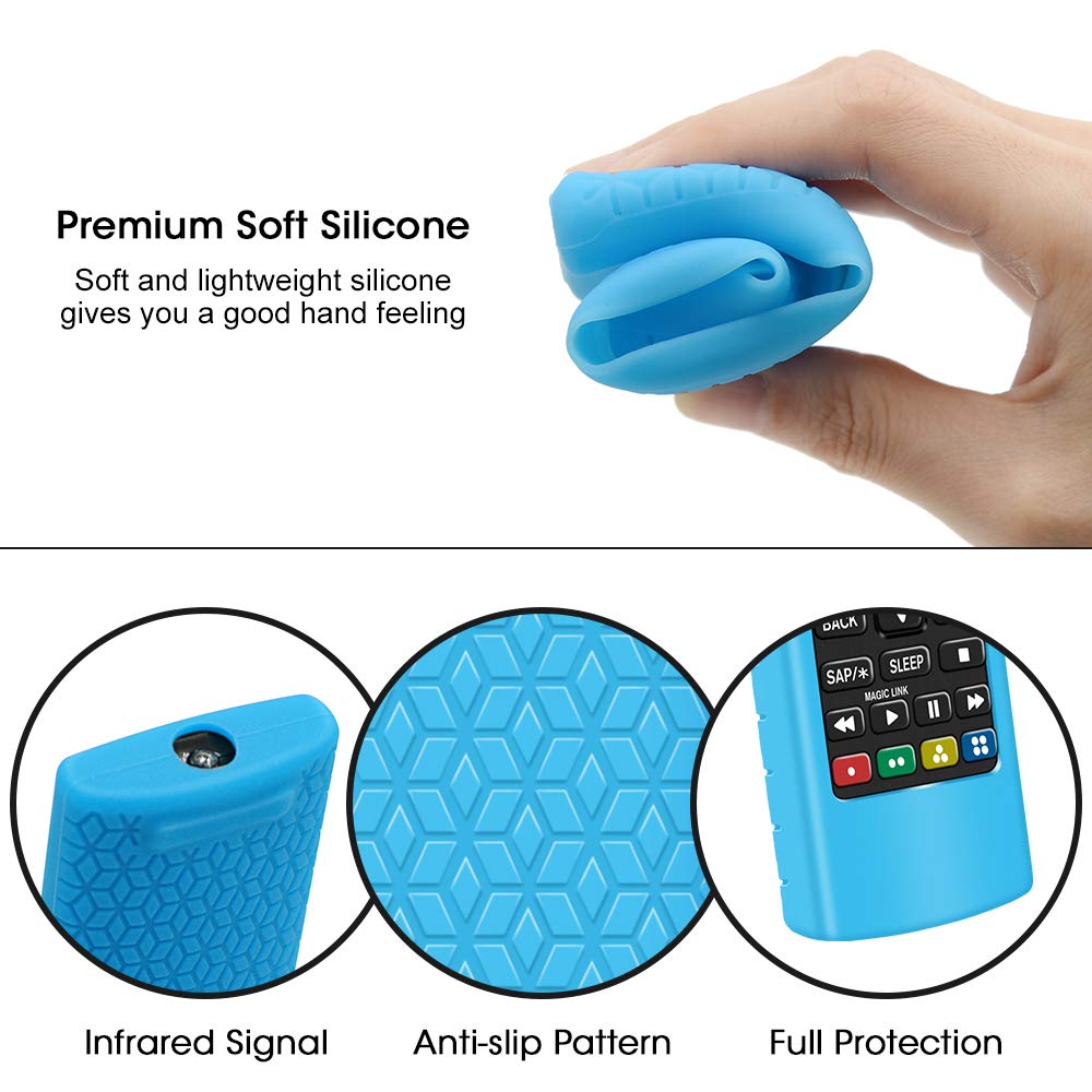Silicone Protective Case for LG AKB75095307 AKB75375604 AKB74915305 Remote Control, Shockproof Anti-Lost Remote Cover Holder Skin Sleeve Protector for LG Smart TV Remote (Glow Blue)