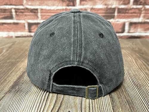 ZKFE Dog Lover Gifts, Embroidered German Shepherd Hat for Men Women, Washed Black Baseball Cap, Cotton Adjustable Dad Hat
