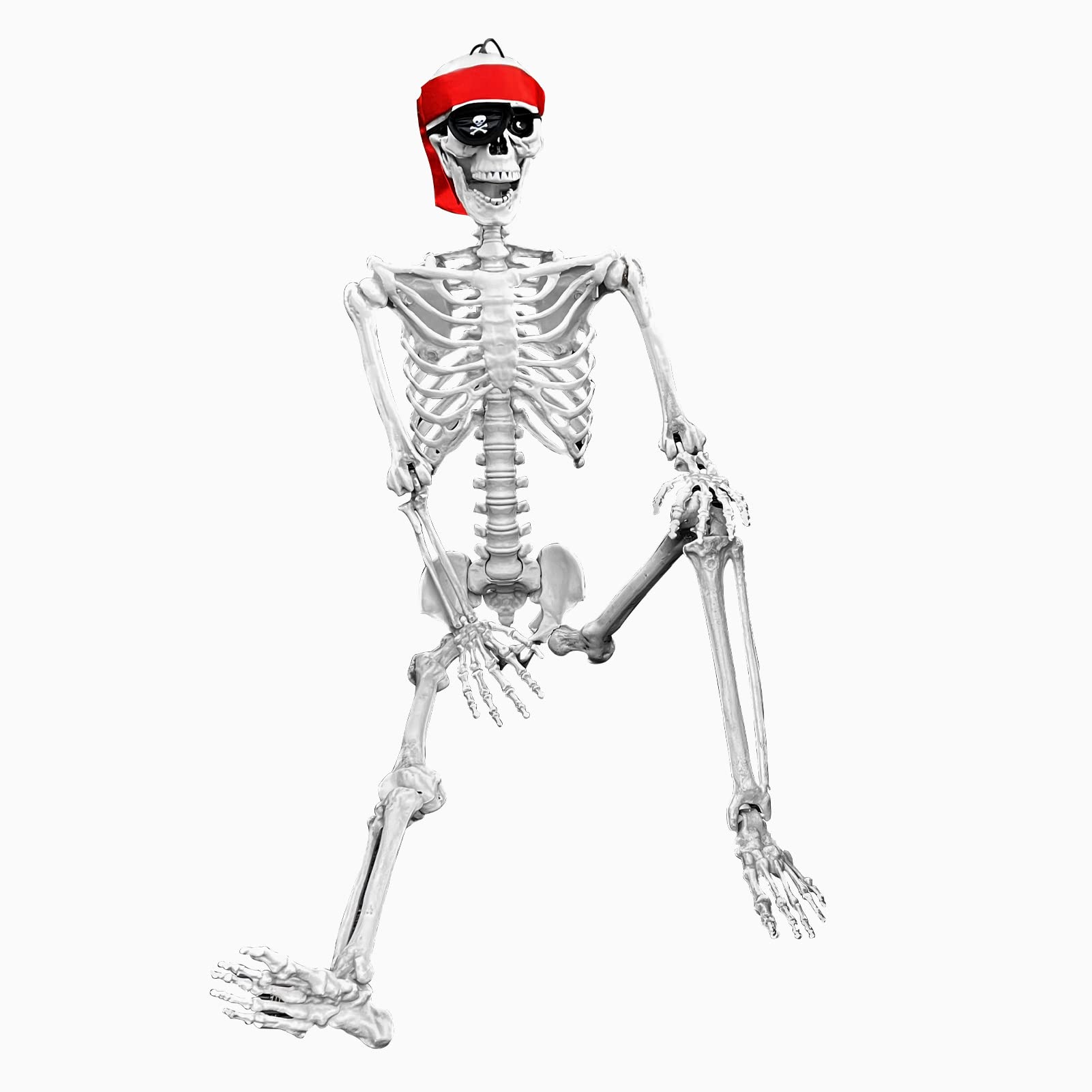 Skeleton Halloween Decor, 36'' Full Body Skeleton with Movable Joints, Posable Halloween Skeleton Decorations, Perfect for Haunted House Lawn Graveyard Yard Outdoor Indoor Party