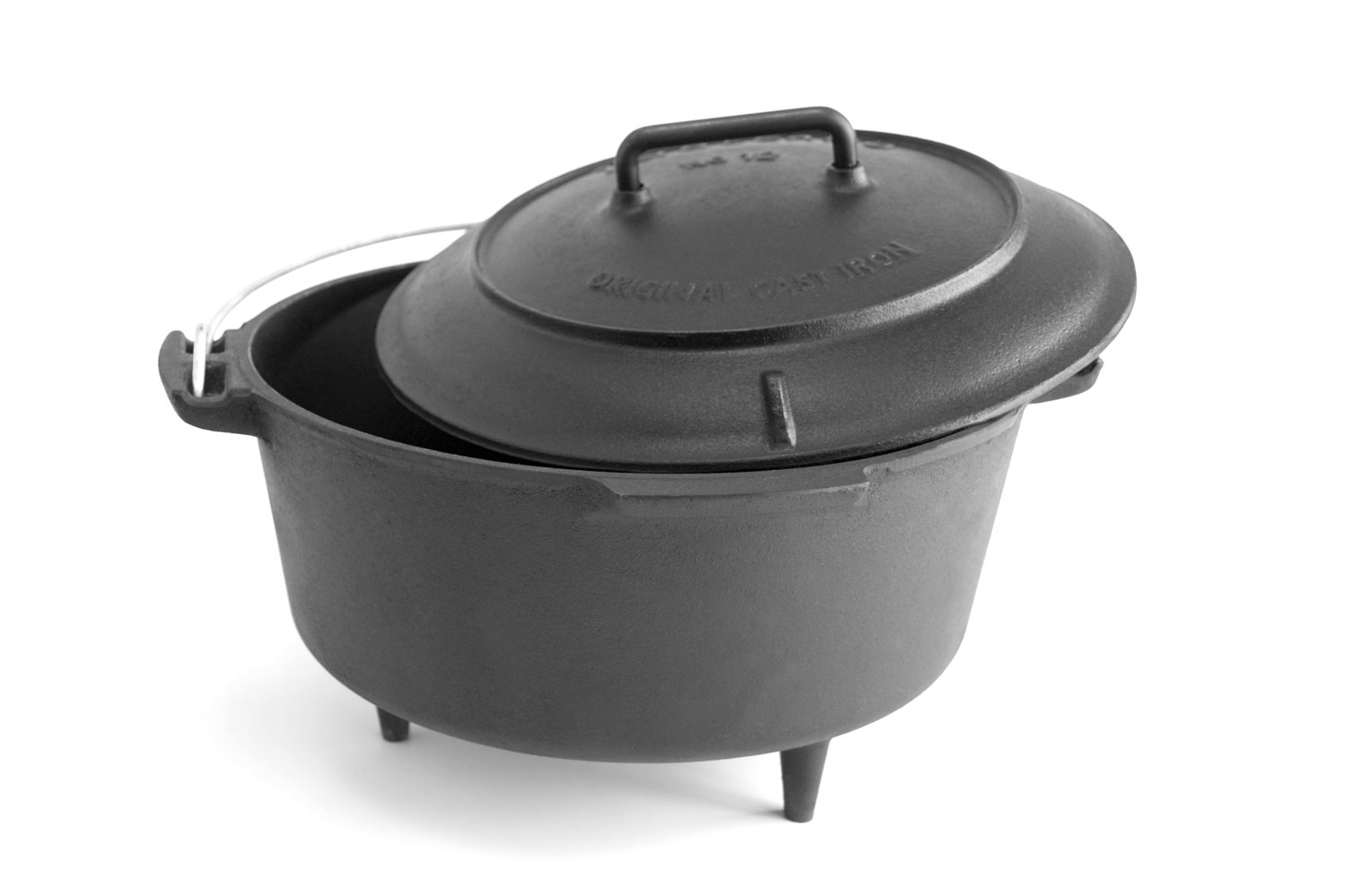 Volcano Grills Cast Iron Vintage Style Dutch Oven for Camping, 8 quarts, Black