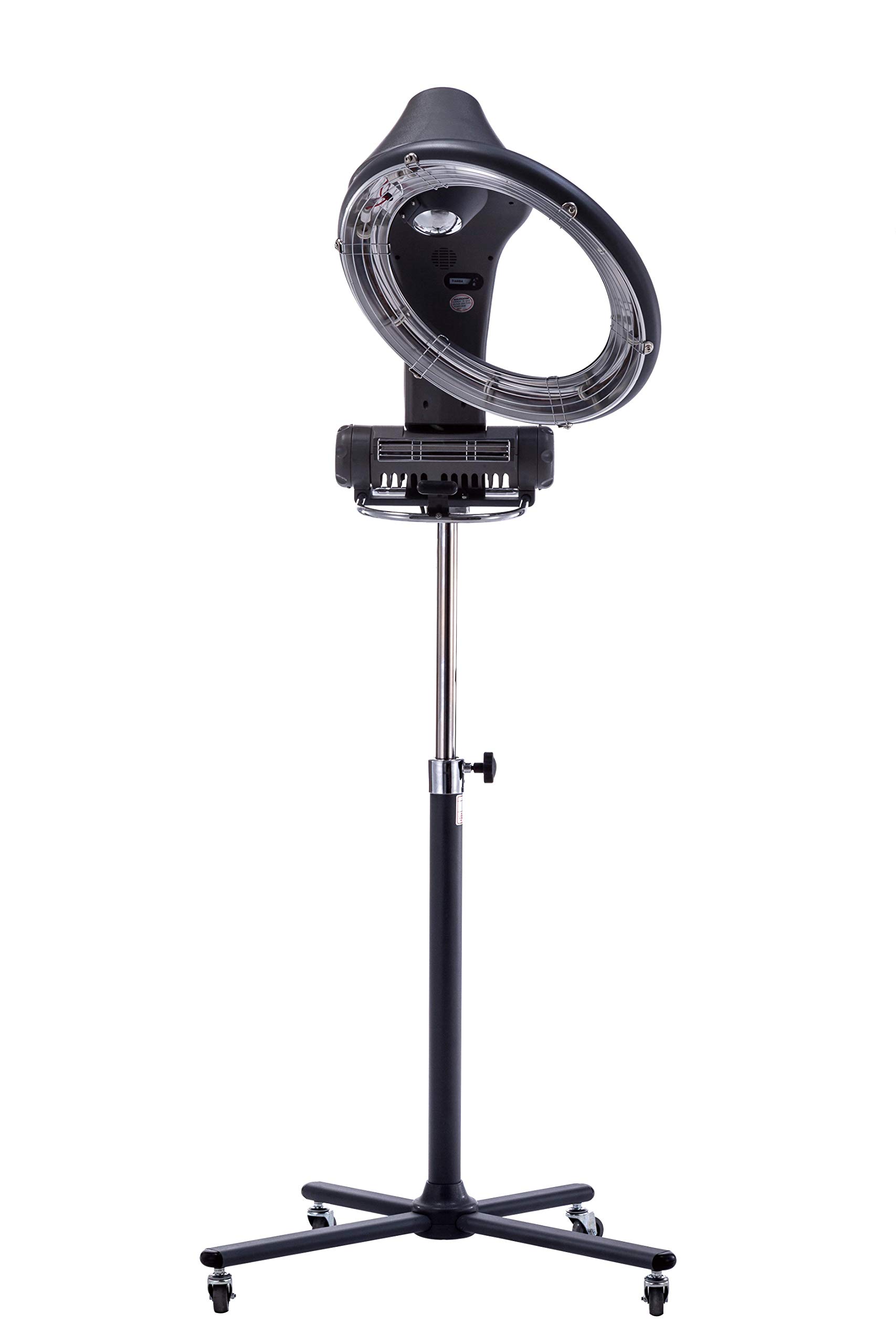 Professional Salon Orbiting Infrared Ring Hair Dryer Color Processor Accelerator Adjustable Standing with Rolling Base (1100W)