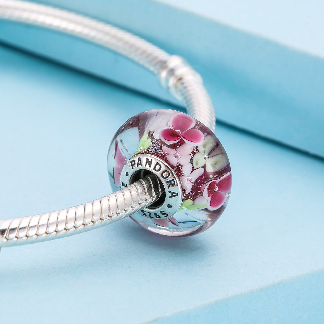 Pandora Flower Garden Murano Glass Multicolored Charm 791652