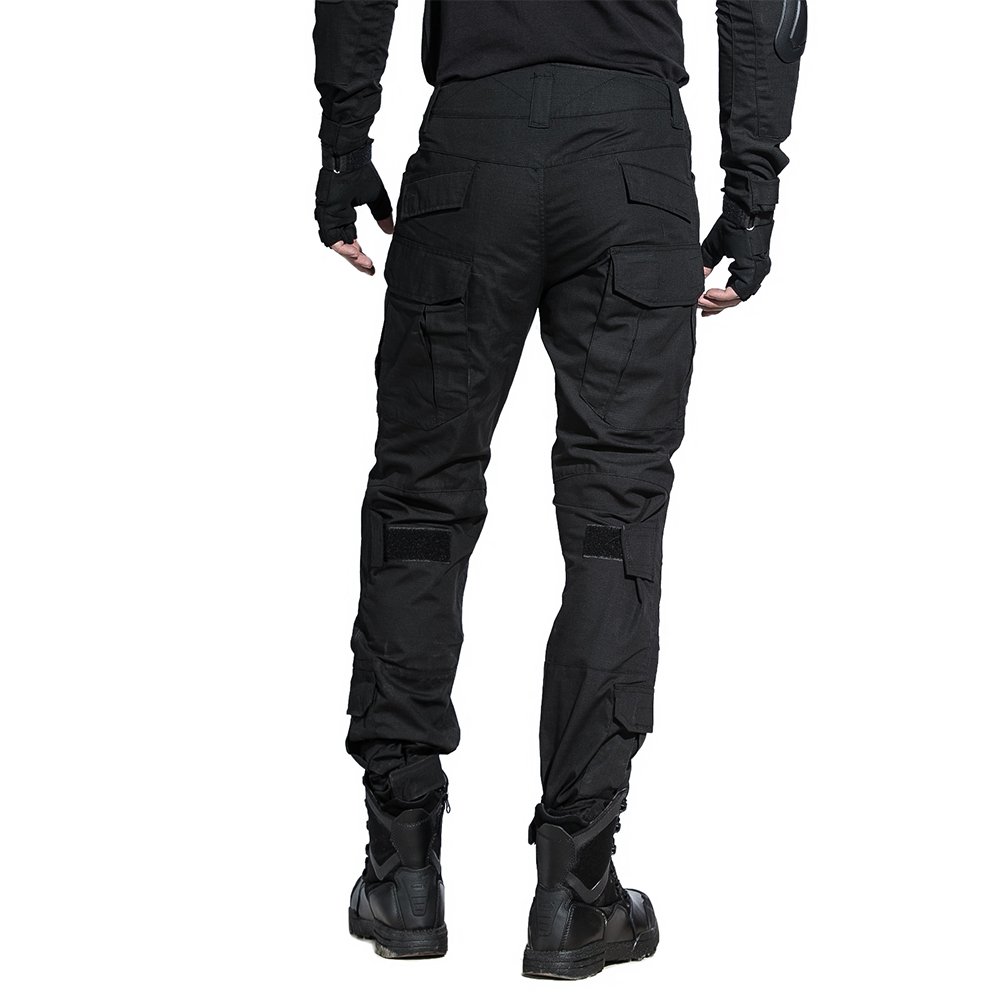 SINAIRSOFT Zapt Tactical Pants Tactical Pants with Knee Pads Army Airsoft Combat BDU Pants Black (Pants,Medium)