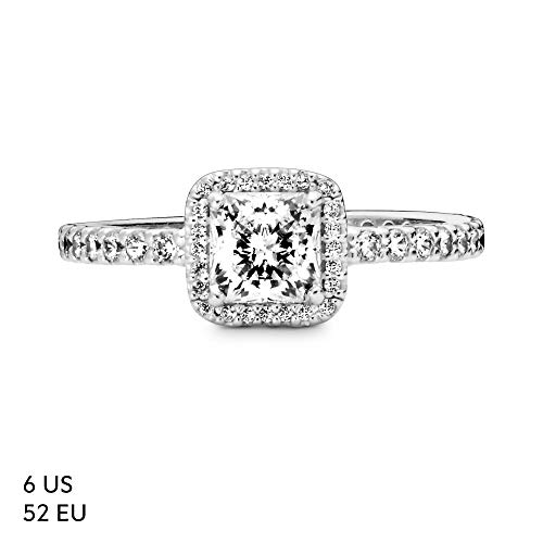 Pandora Jewelry Timeless Elegance Cubic Zirconia Ring in Sterling Silver, Size 6
