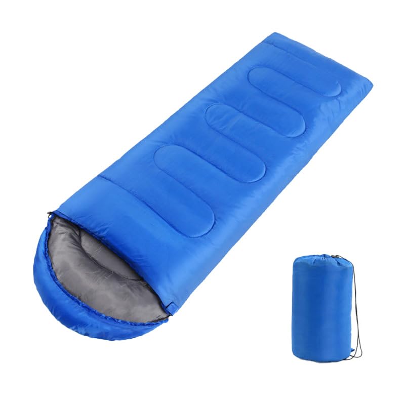 Wind Tour 3 Season Lightweight Waterproof Indoor & Outdoor Spliceable Single Sleeping bag 1.35kg with left and right zippers for Hiking Backpacking Camping (Blue with left zipper)