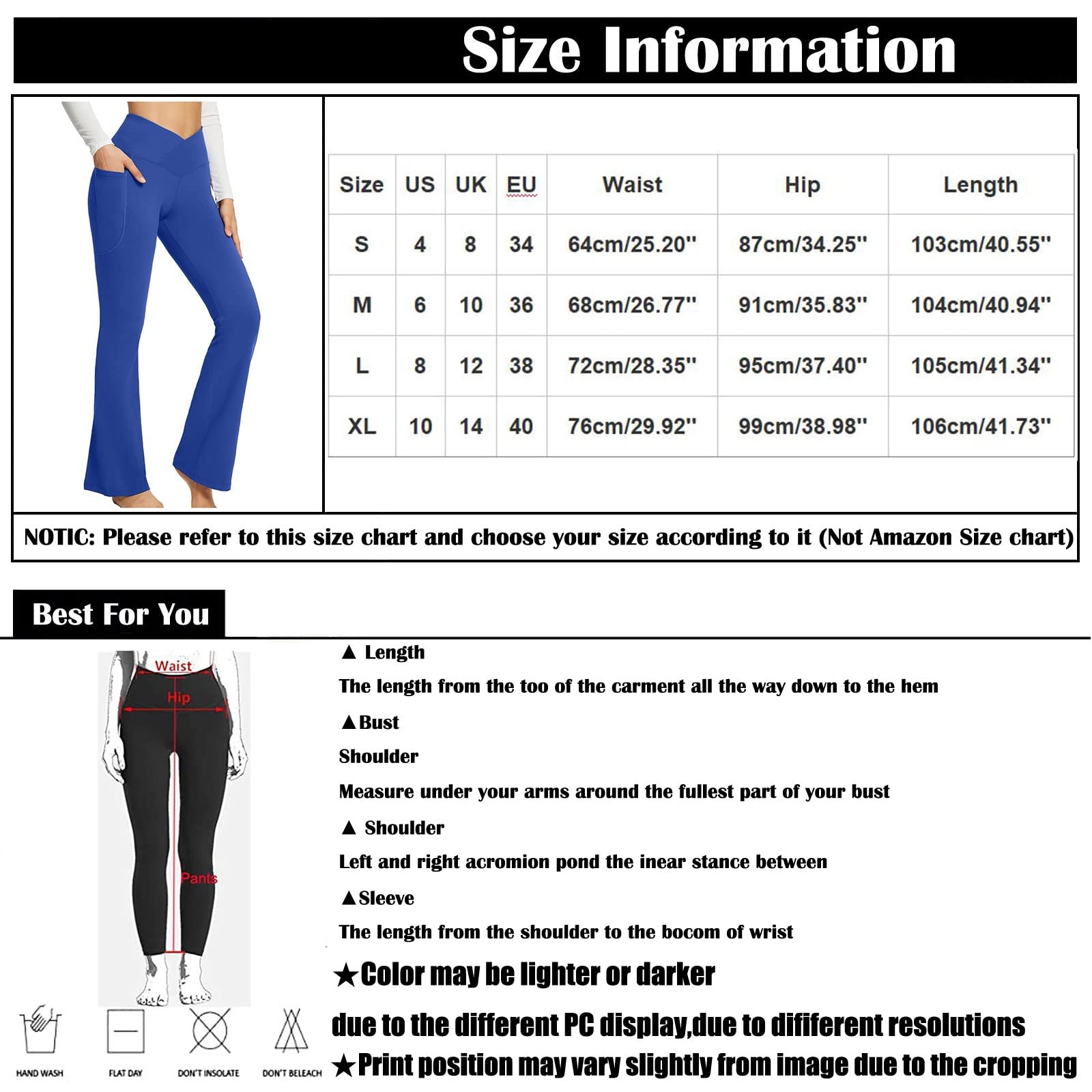 Womens Casual Bootcut Yoga Pants, Bell Bottom Jazz Palazzo Non See Through Stretch Sports Sweatpants Black Small