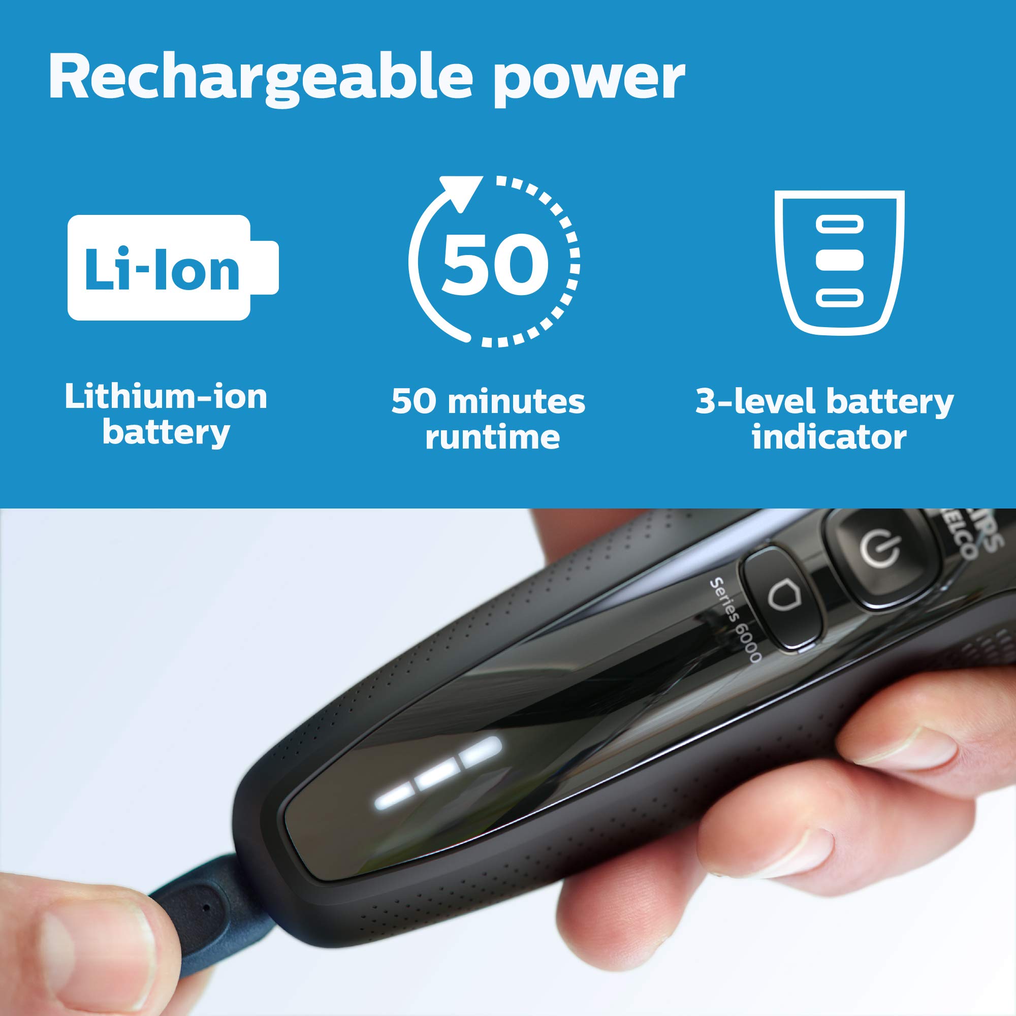 Philips Norelco Shaver 6900, S6810/82, Series 6000, Black