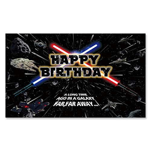 Seasonwood Star Themed Backdrop for Baby Boys Kids Birthday Party Universe Wars Background Galaxy Photography Party Decorations Cake Table Banner Photo Booth Props Supplies Favor 5x3ft