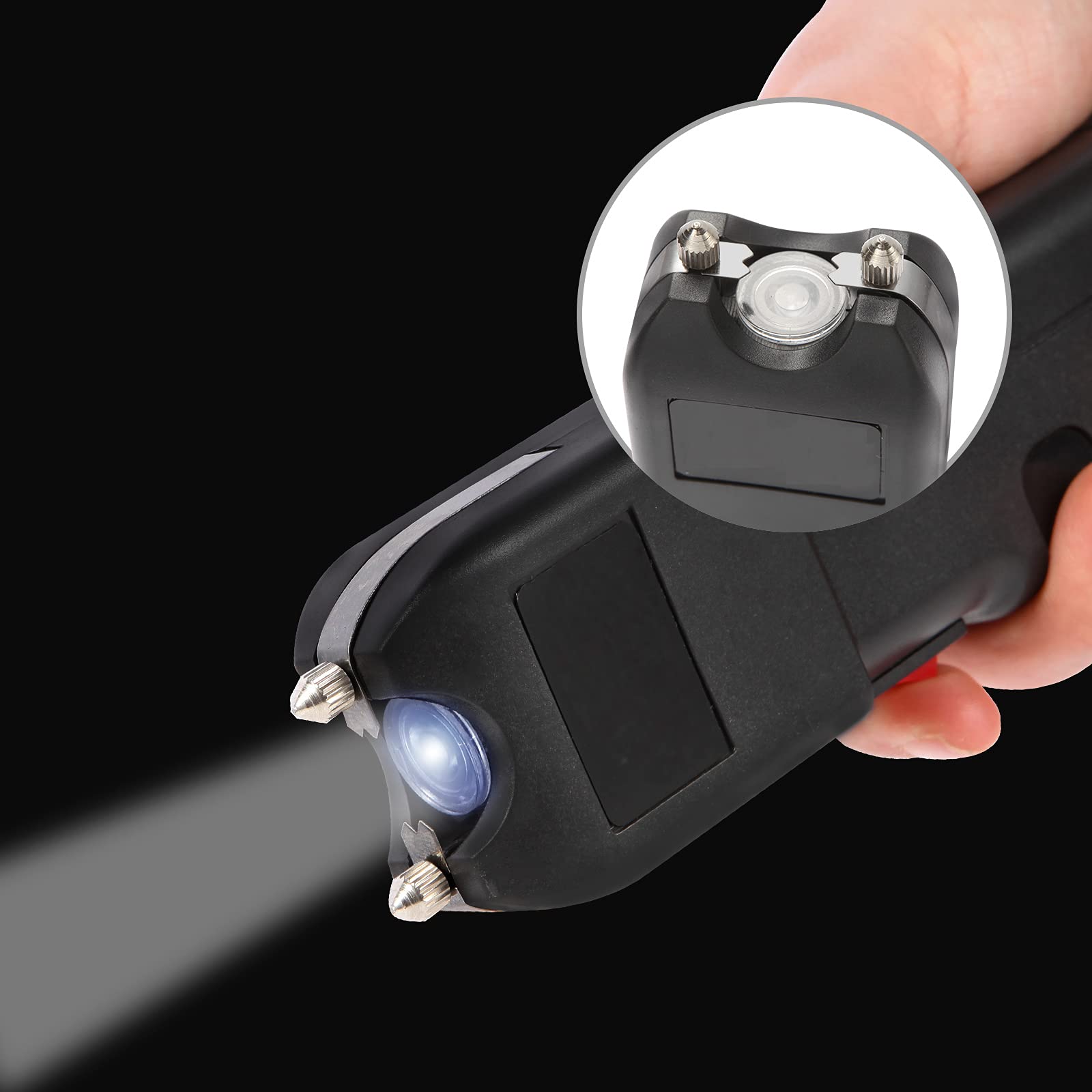 Stun Gun Rechargeable with LED Flashlight Powerful Heavy Duty Gun for Women or Men Self Defense