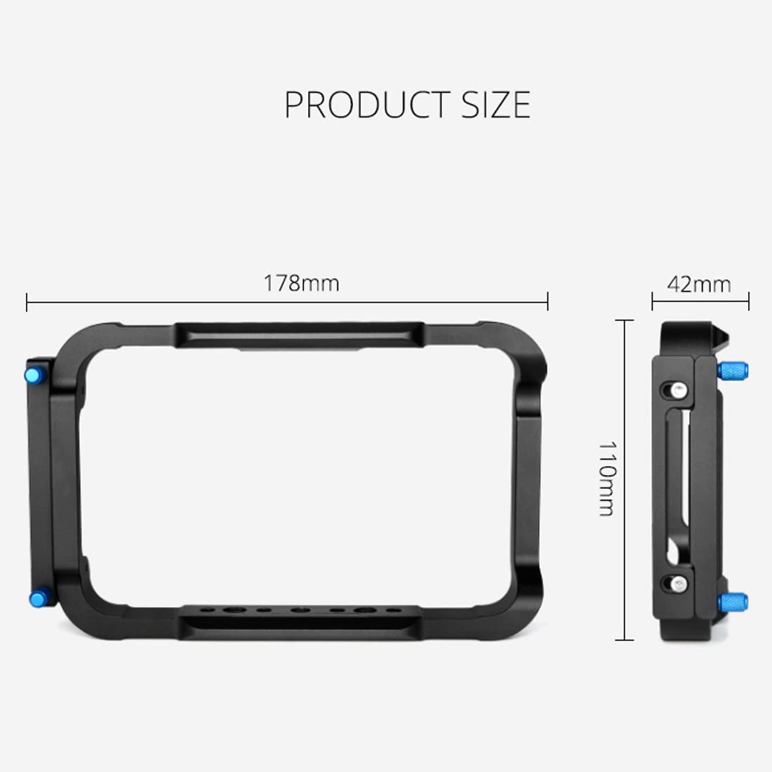 XT-XINTE Aluminum Alloy Recording Monitor Cage Compatible with Atomos Ninja V Built-in 1/4" 3/8" Thread NATO Rail and HDMI- Cable Clamp