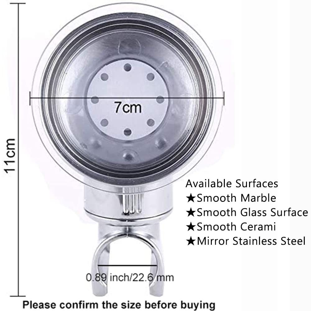 Shower Head Holder Suction Cup Handheld Showerhead Bracket Adjustable Height Shower Holder, Removable Handheld Wand Holder Wall Mounted Suction Bracket