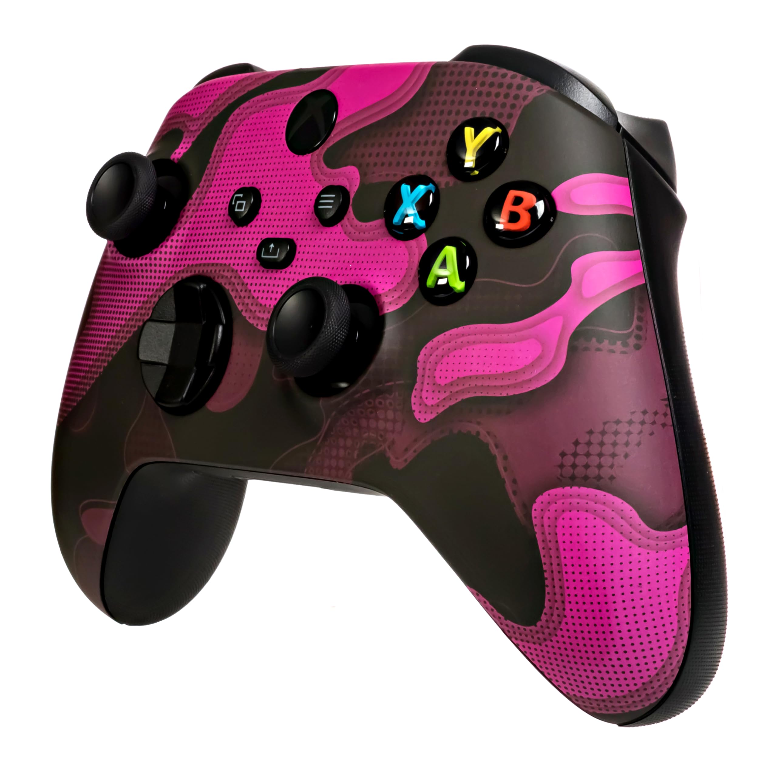 Xbox One Series X S Custom Soft Touch Flow Controller - Soft Touch Feel, Added Grip, Pink Flowing Color Pattern - Compatible with Xbox One, Series X S
