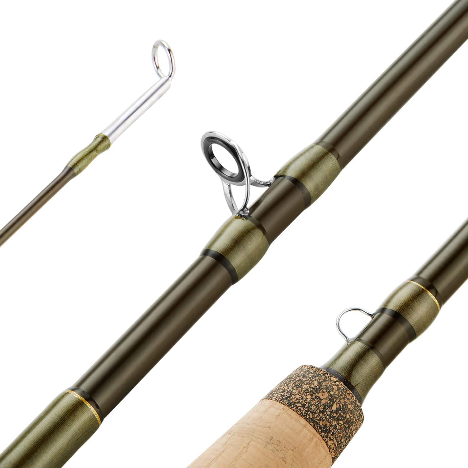 Piscifun Fly Fishing Rod 4 Piece 9ft Graphite - IM7 Carbon Fiber Blank - Accurate Placement - Ingenious Design - Chromed Guide and Durable Rod Tube 5wt
