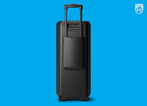 Philips X5206 Bluetooth Party Speaker with Extra bass, Up to 14 Hours Battery, Party Lights and Karaoke Effects, Microphone and Guitar Input, Audio-in, USB Charging, Built-in Trolley, TAX5206