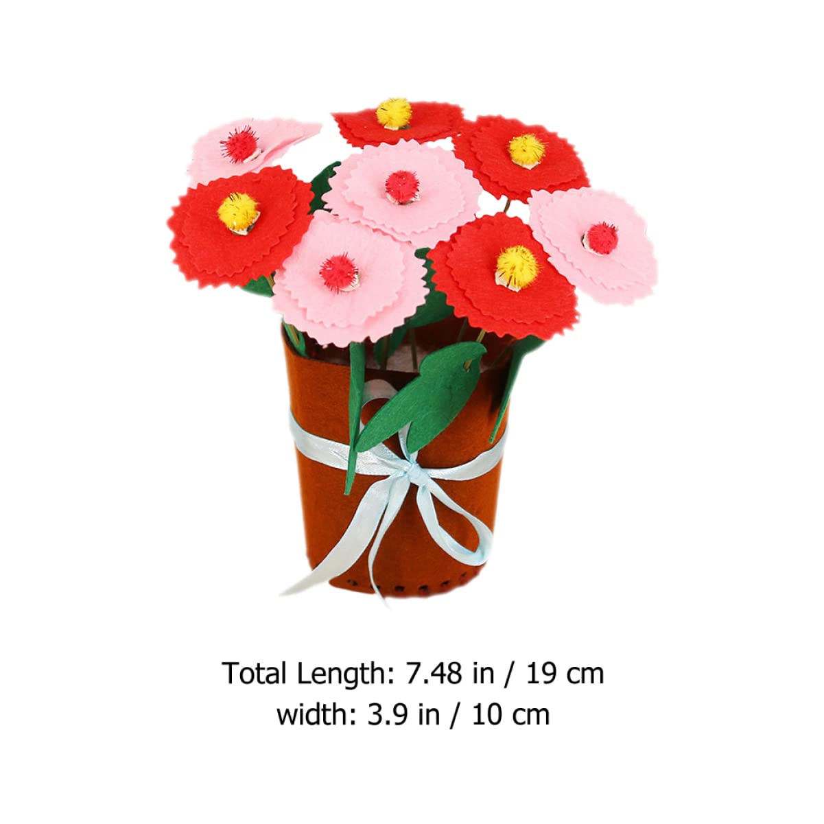 Veemoon DIY Flower Craft Kit 10 Sets Handmade Potting Material Flowers Puzzle Child Non-woven Fabric Handicraft Materials