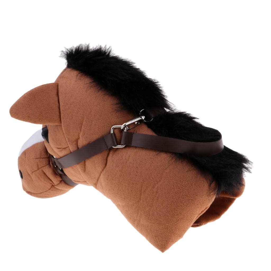 shamjina Cuddly Horse Golf Racket Hood Racket Headcover Golf Club Hood Brown