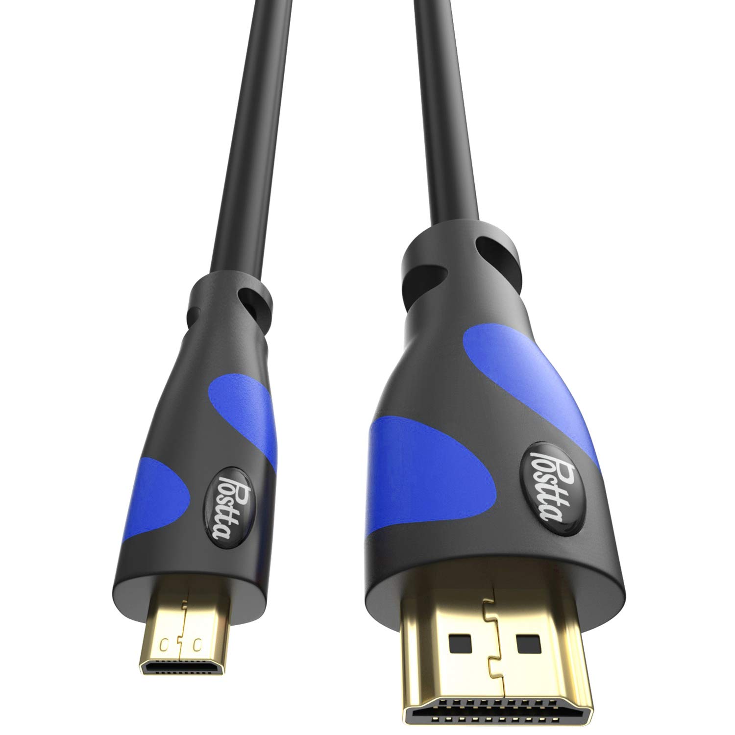 Postta Micro HDMI Cable 15 Feet Micro HDMI to HDMI Adapter Cable Support 4K,1080P,3D,Ethernet-Blue