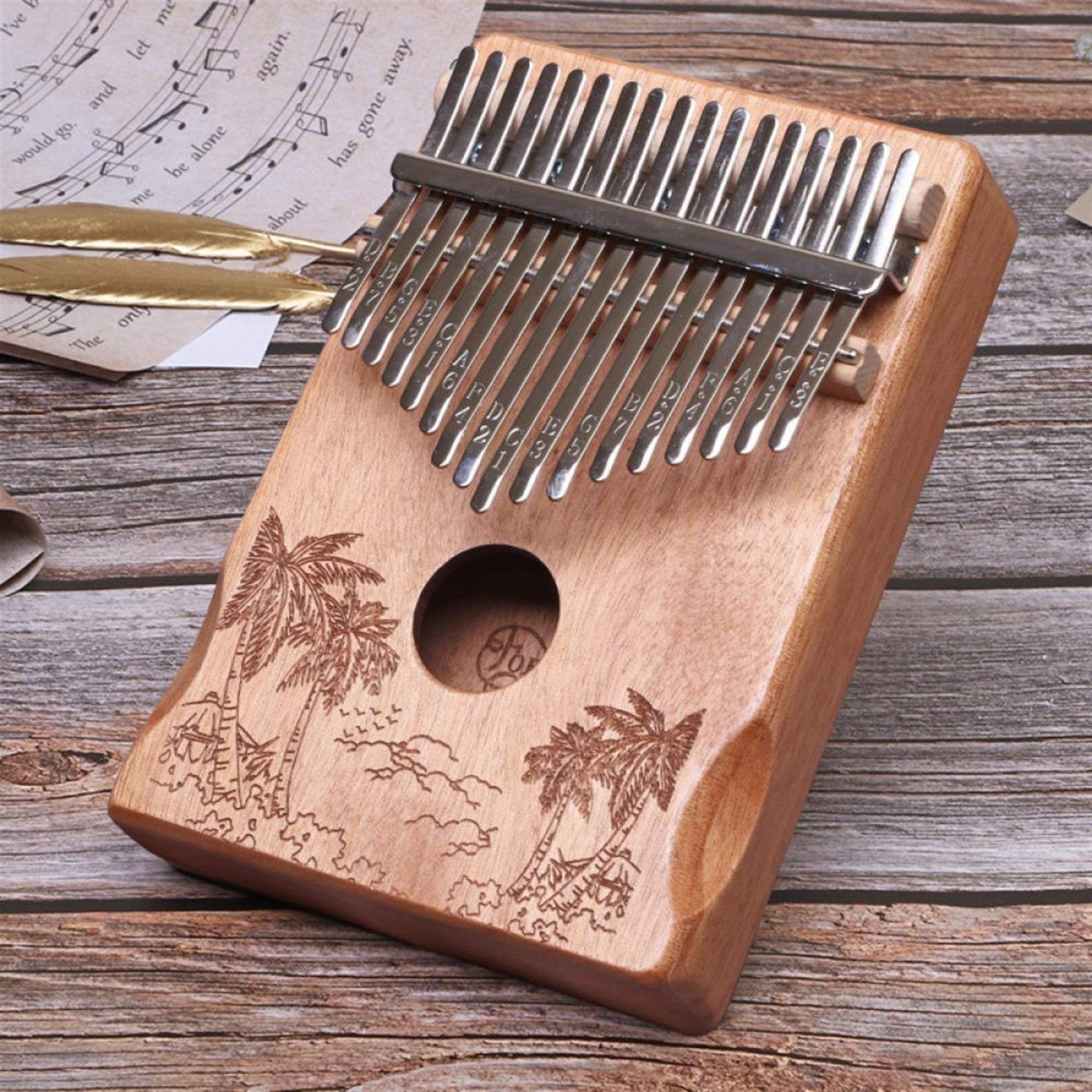 SLFDXDP Thumb Piano Thumb Piano 17-Tone Kalimba Portable Mini Finger Piano Beginner Musical Instrument Gift Five Finger Piano Portable (Color : B)