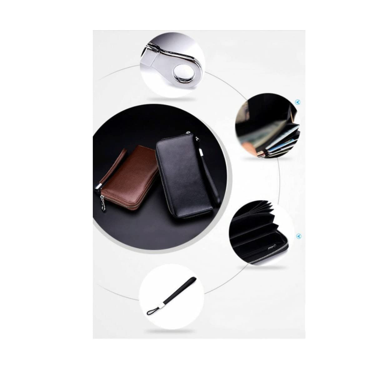 XYJHQEYJ Wallets for Men, Women's Wallets, Card Cases & Money Organizers, Large Capacity Cowhide Wallets (Color : D)