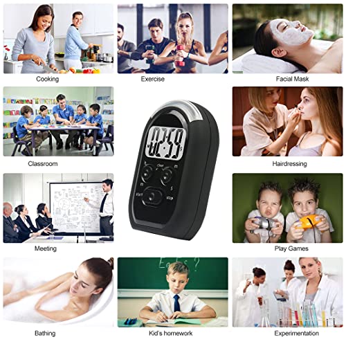 X-WLANG Vibrating Timer,Quiet Timer and 3 in 1 Kitchen Timer with Vibration, Flasher and Beeper for Cooking, Baking, Sports, Games, Yoga, Study, Meditation, Office etc, Awesome and Comfortable Skin.