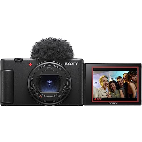 Sony ZV-1 II Vlog Camera with 4K Video & 20.1MP for Content Creators and Vloggers Black ZV-1M2/B Bundle with ACCVC1 Kit Including GP-VPT2BT Tripod/Grip + Deco Gear Case + LED +64GB Card & Accessories
