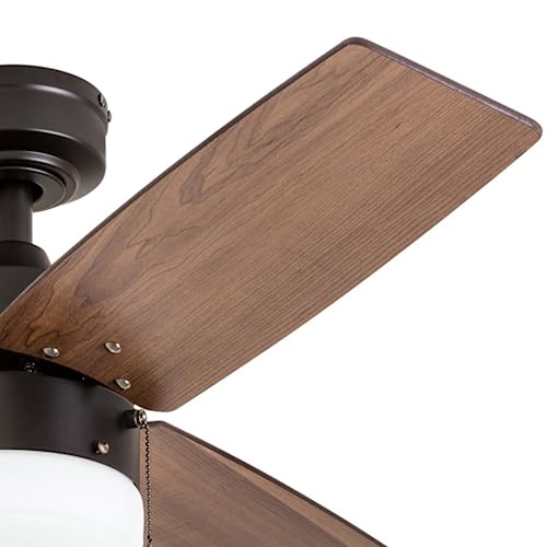 Prominence Home Reston, 42 Inch Modern Farmhouse LED Ceiling Fan with Light, Pull Chain, Dual Mounting Options, Dual Finish Blades, Reversible Motor - 51015-01 (Bronze)
