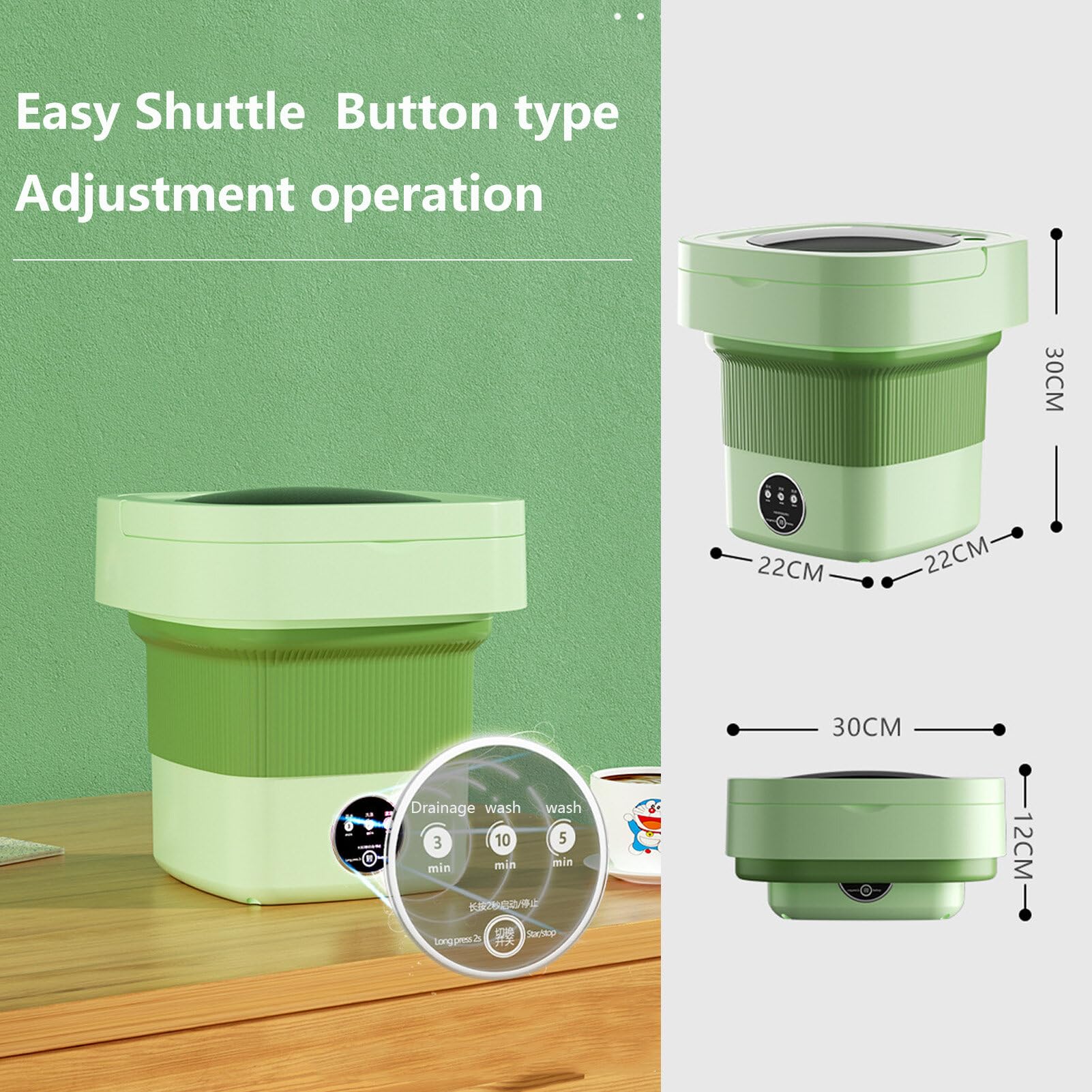 Portable Washing Machine, Foldable Mini Washing Machine and Spin Dryer Large Capacity Mini Washer Small Foldable Bucket Washer Suitable for Apartment Dorm,Travelling,Best Gift Choice -PURPLE