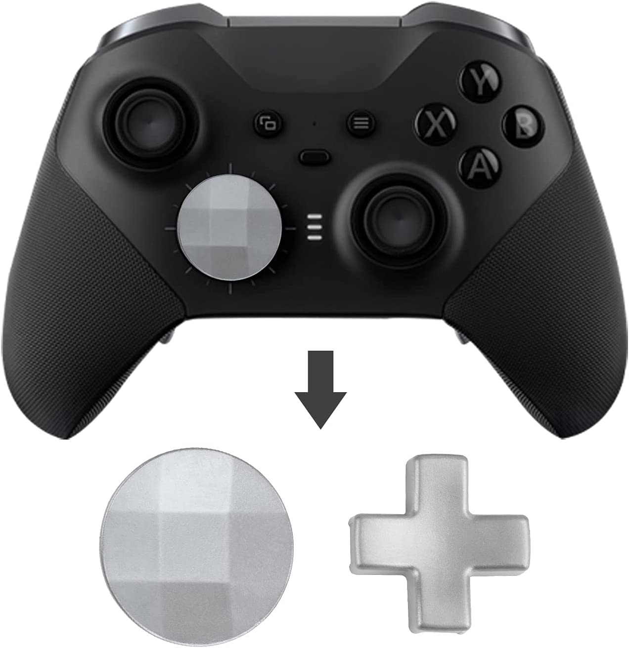 TechKen Metal D-Pads and Paddles Replacement for Xbox One Elite Controller Series 2, Xbox One Elite Controller